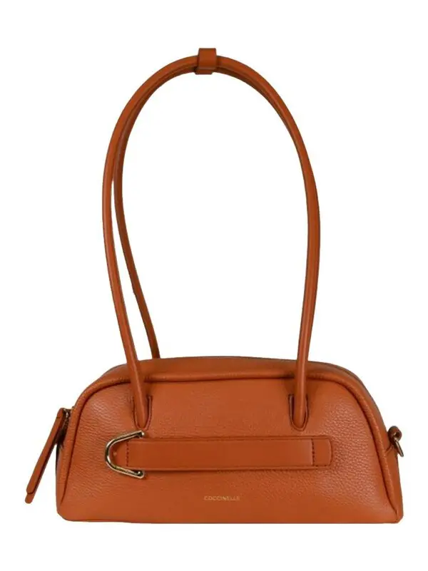 COCCINELLE Logo-lettering Zipped Shoulder Bag - Brown