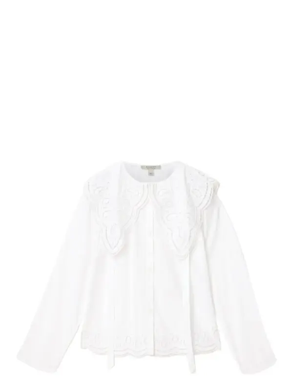 ALLSAINTS Marie Broderie Regular Fit Shirt - Optic White