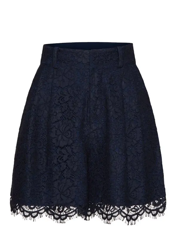 Red Valentino Lace Shorts With Side Pockets - Black