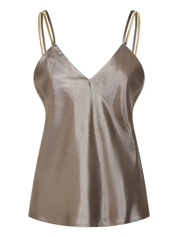 Max Mara Sleeveless V-neck Top - Gray