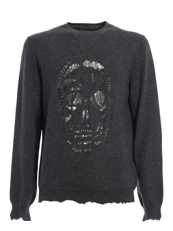 Alexander McQueen Skull Punk Piercing Sweater - Grey