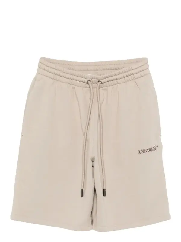 Off-White Drawstring Logo Shorts - Nude