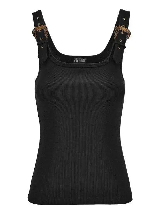 Versace Buckle Strap Tank Top - Black