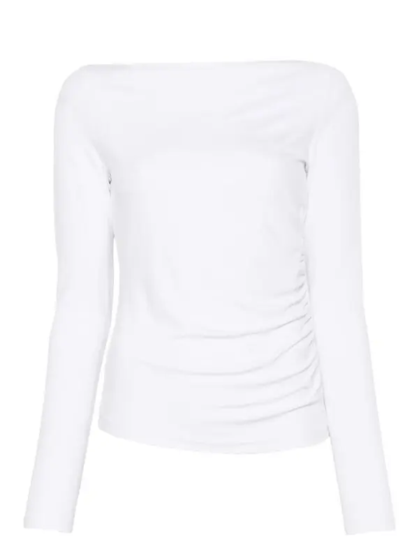 Max Mara Boat Neck Long Sleeve Top - White