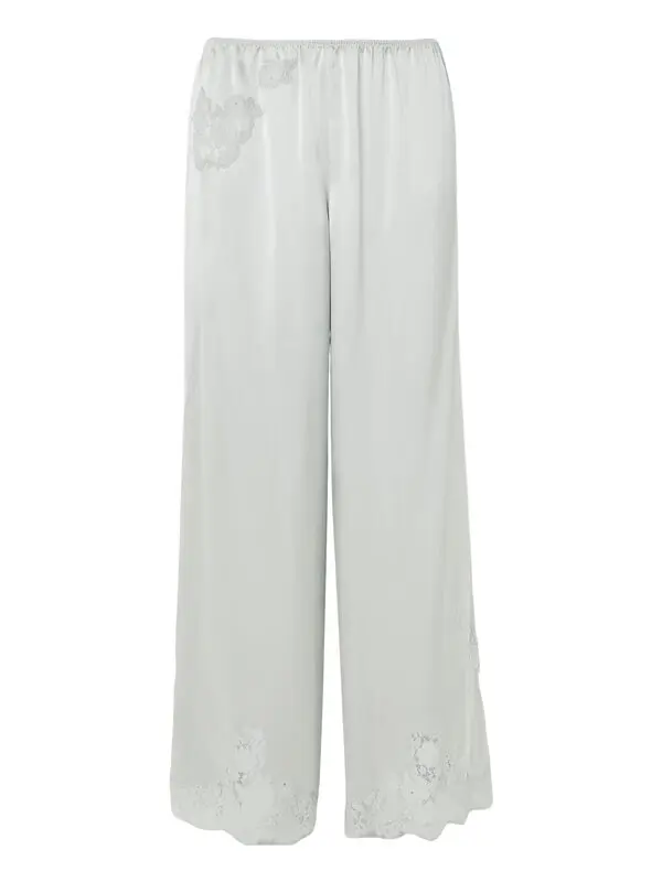 DÔEN Lavon Lace-trimmed Wide-leg Pants - White