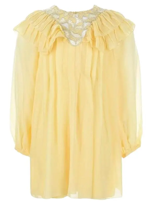 Chloé Long-sleeve Silk Dress - Nude