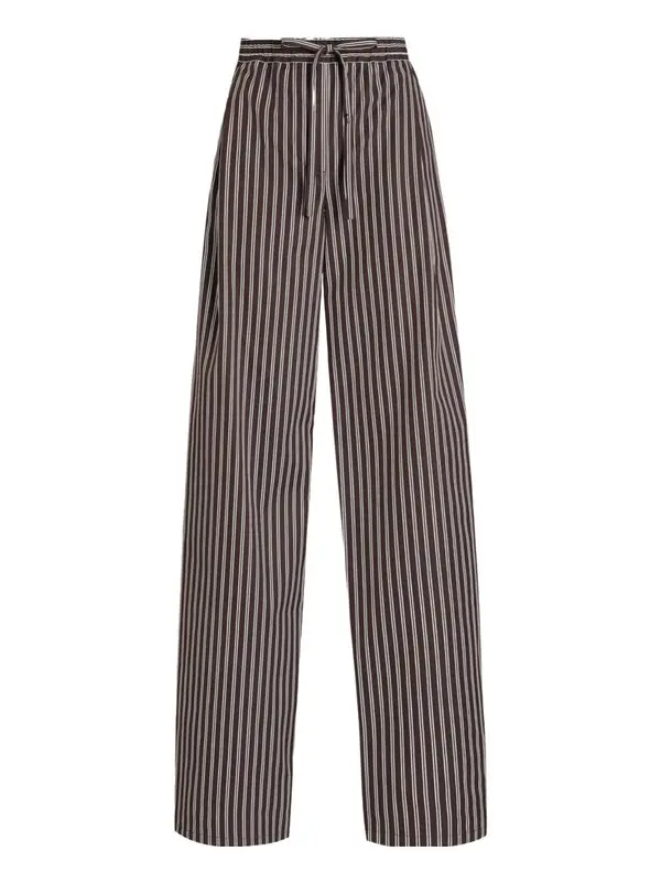 Dolce & Gabbana Striped Wide-leg Trousers - Black