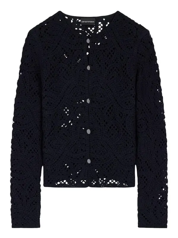 Emporio Armani Openwork Floral Jacket - Black