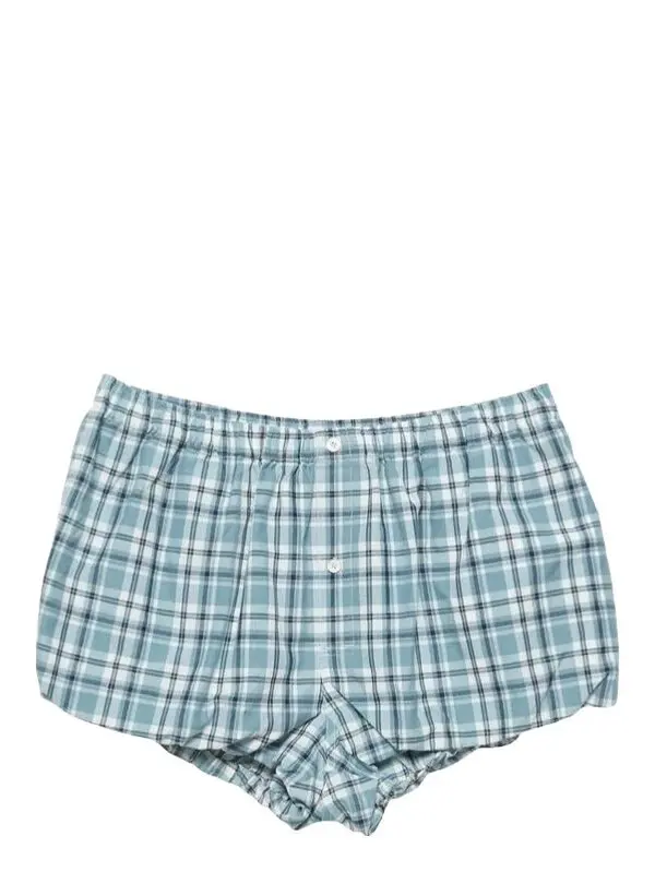 Acne Studios Plaid Bubble Shorts - Blue/white