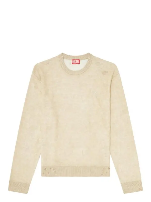 DIESEL® Distressed Knit Sweater - Light Brown