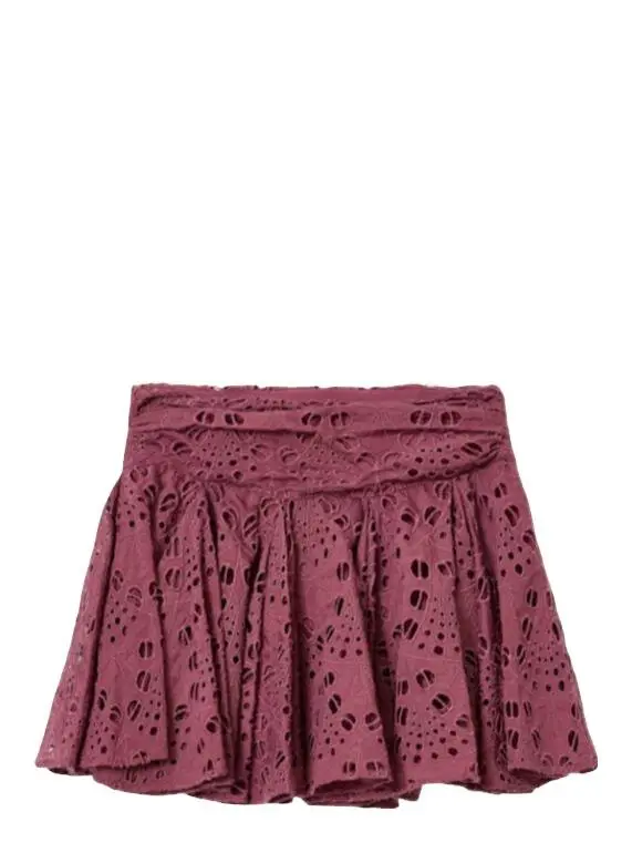 ALLSAINTS Dotty Broderie-anglaise Flared Mini Skirt - Raspberry Pink