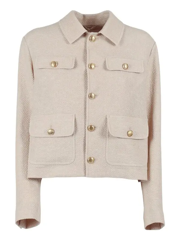 CIRCOLO 1901 Cropped Textured Jacket - Nude