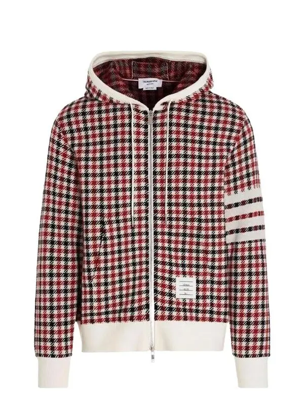 Thom Browne 4-bar Checkered Hoodie - Multi-color