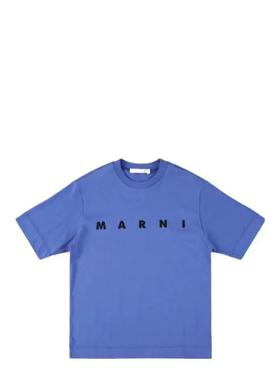 Marni Printed Cotton Jersey T-shirt - Blue