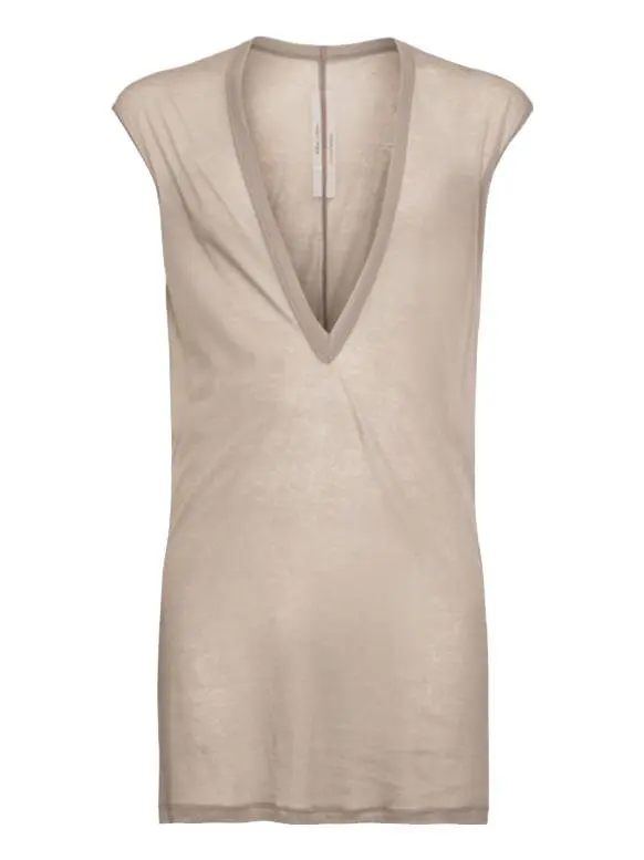 Rick Owens Deep V-neck Sleeveless Vest - Nude