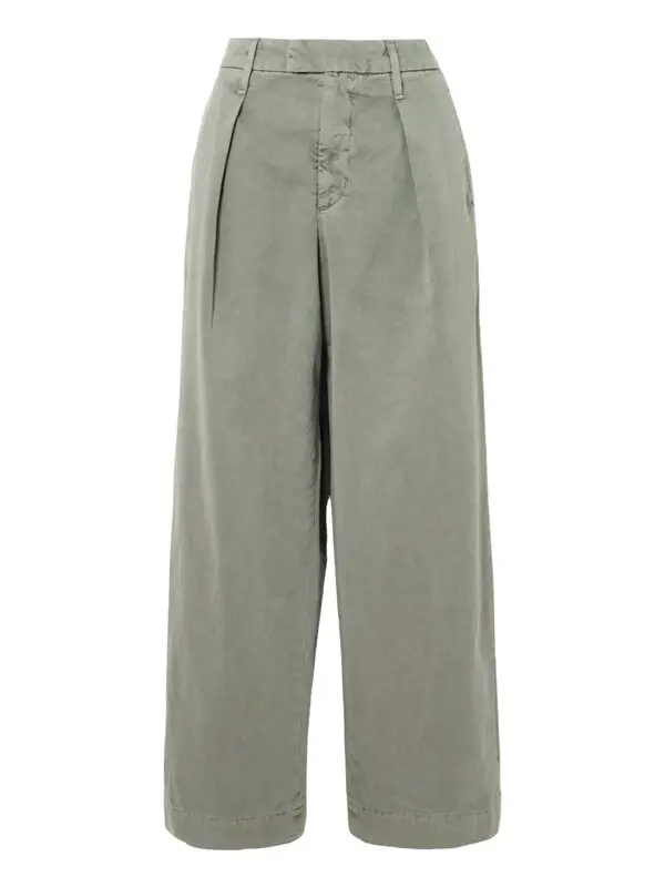 SLVRLAKE Pleated Cotton Wide-leg Trousers - Sage Green