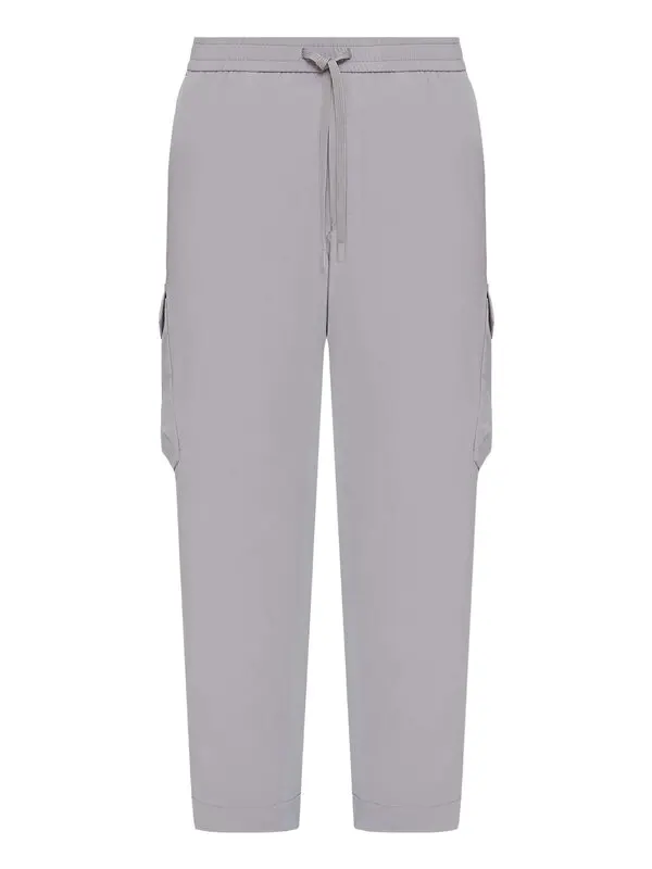 Hugo Boss Drawstring Tapered-fit Pants With Multiple Pockets And Elasticated Cuffs - Gray