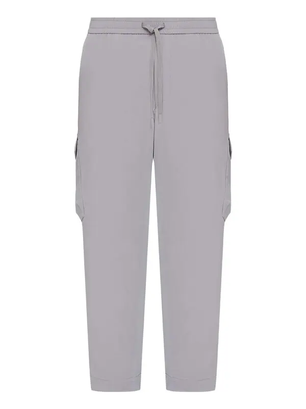 Hugo Boss Drawstring Tapered-fit Pants With Multiple Pockets And Elasticated Cuffs - Grey