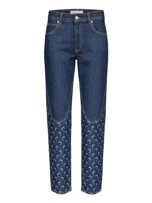 MARINE SERRE Moon Print Paneled Jeans - No