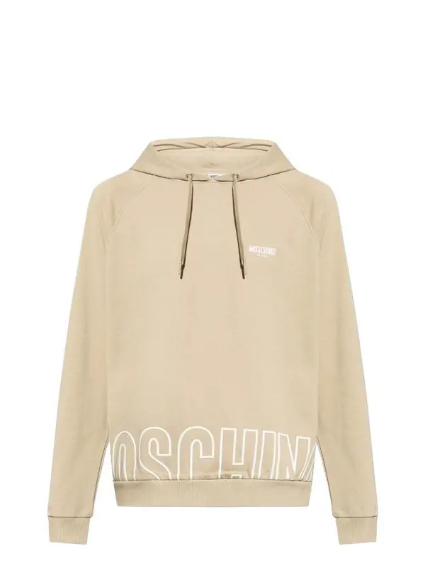 Moschino Printed Drawstring Hoodie - Nude