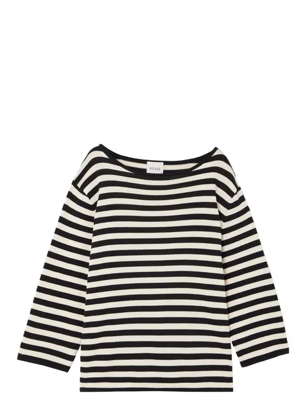 Posse Darcy Striped Top - Black