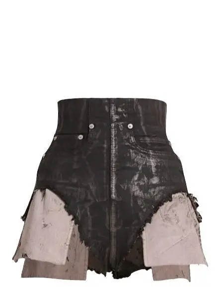 Rick Owens Dirt Denim Shorts - Black