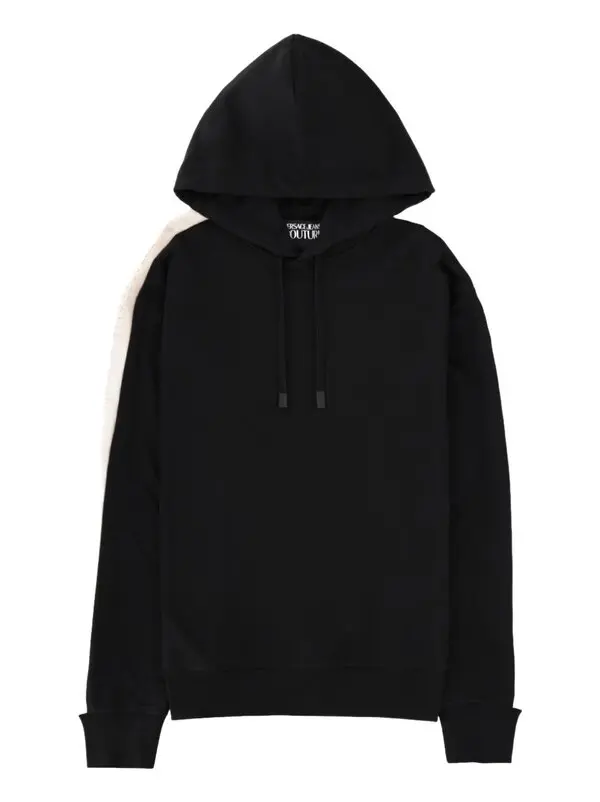 Versace Logo Tape Hoodie - Black