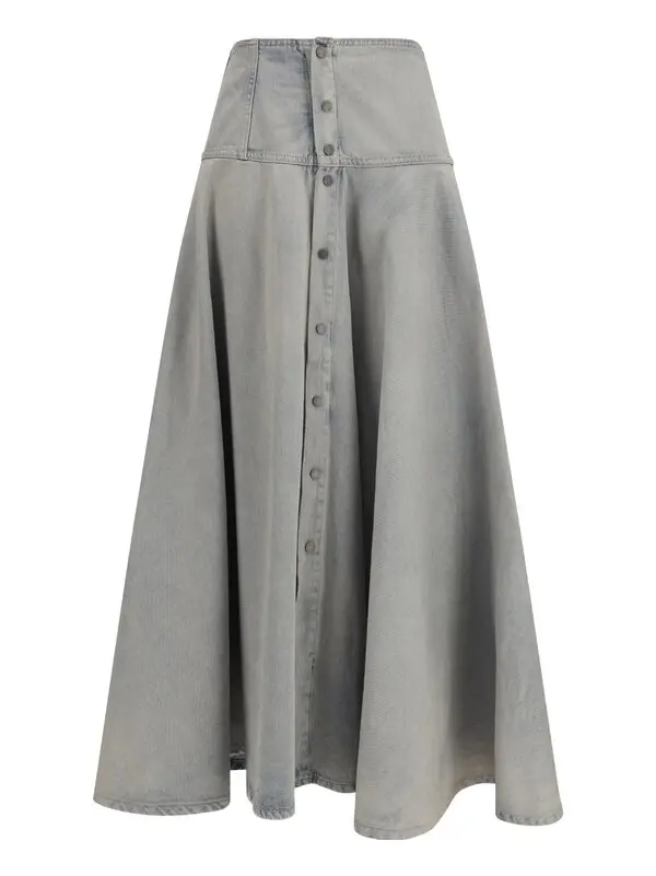 HAIKURE Thea Light Space Buttoned Midi Skirt - Gray
