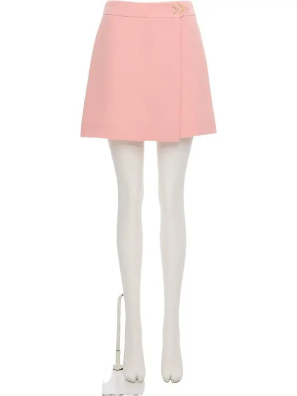 Valentino Garavani Wool Crepe Mini Skirt - Pink