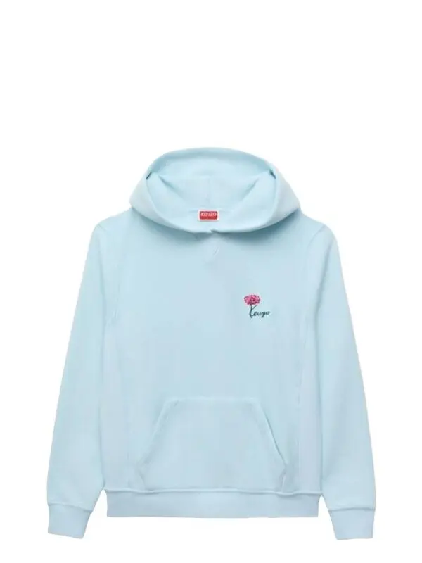 Kenzo Floral Embroidered Hoodie - Blue