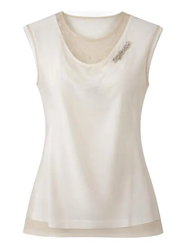 Simone Rocha Layered Lace Trim T-shirts - White