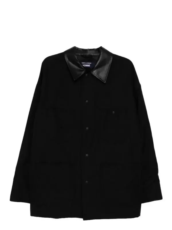 Comme Des Garçons Logo-patch Panelled Jacket - Black