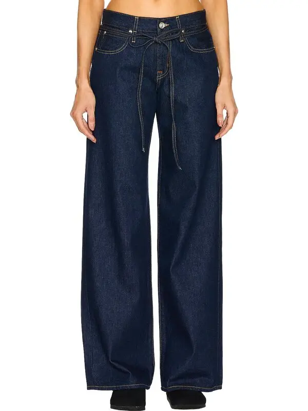 SLVRLAKE Belted Waist Jeans - Mid Denim