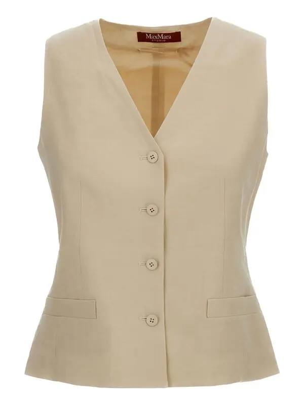 Max Mara Buttoned Waistcoat - Beige
