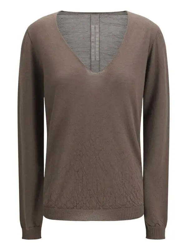 Rick Owens Temple Extreme V-neck Knitted Sweater - No