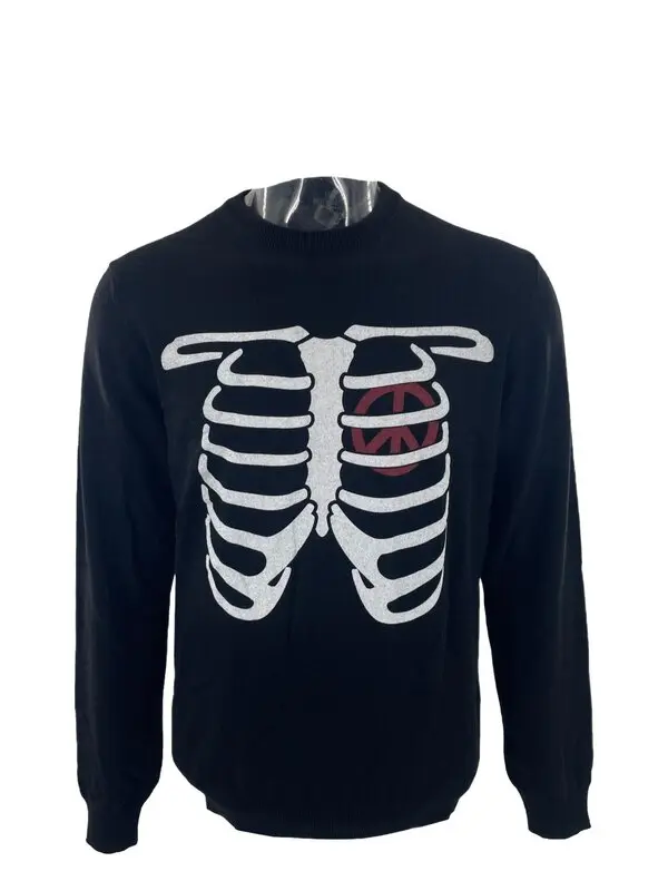 Moschino Skeleton Print Crewneck Sweater - Black