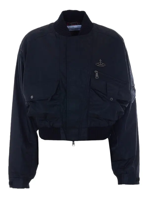 VIVIENNE WESTWOOD Cropped Bomber Jacket With Logo Detail - No