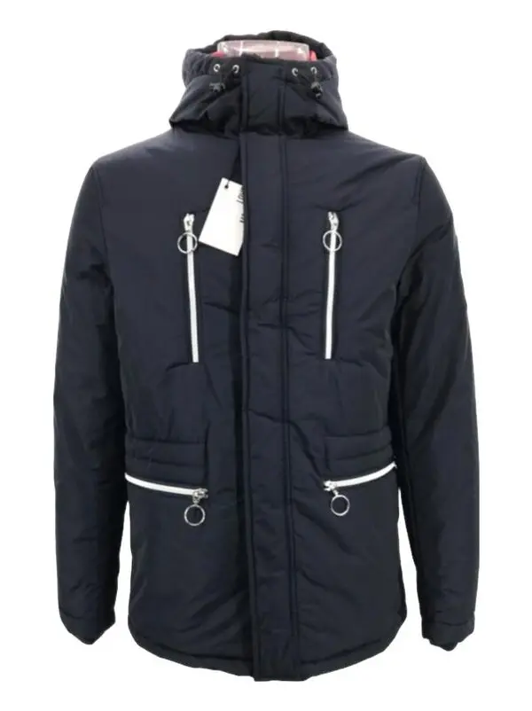 Moschino Hooded Cotton Jacket With Long Sleeves - Black