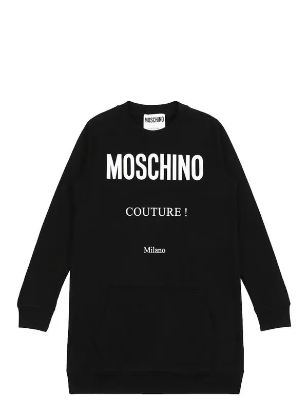 Moschino Round Neck Logo Sweater - Black