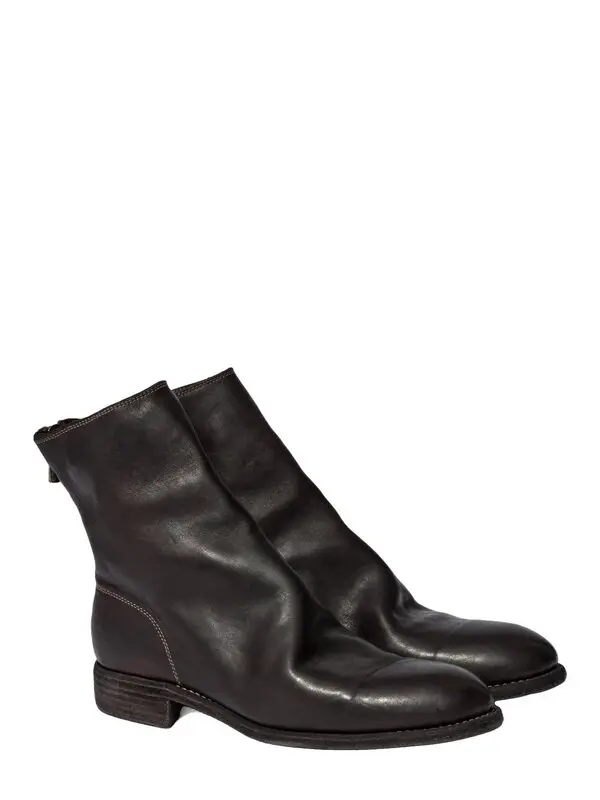 Guidi Zippered Ankle Boots - Black
