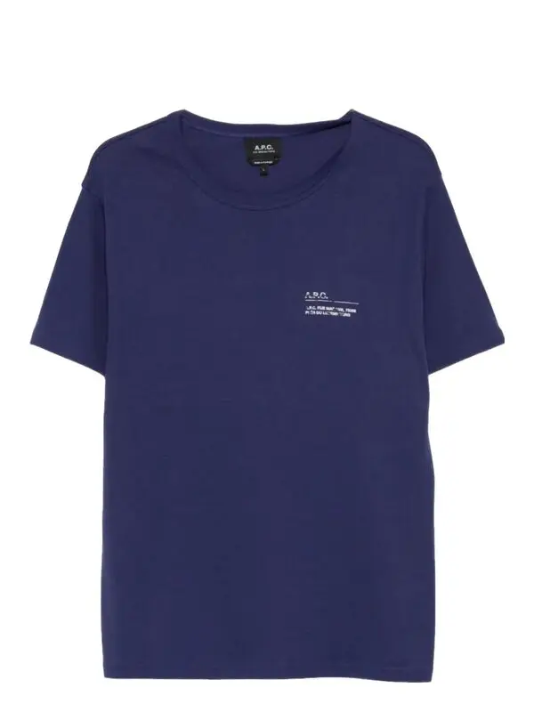 A.p.c. Logo Detailed Crewneck T-shirt - Blue
