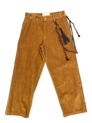 SONG FOR THE MUTE Corduroy Trousers With Belt Detail - Brown