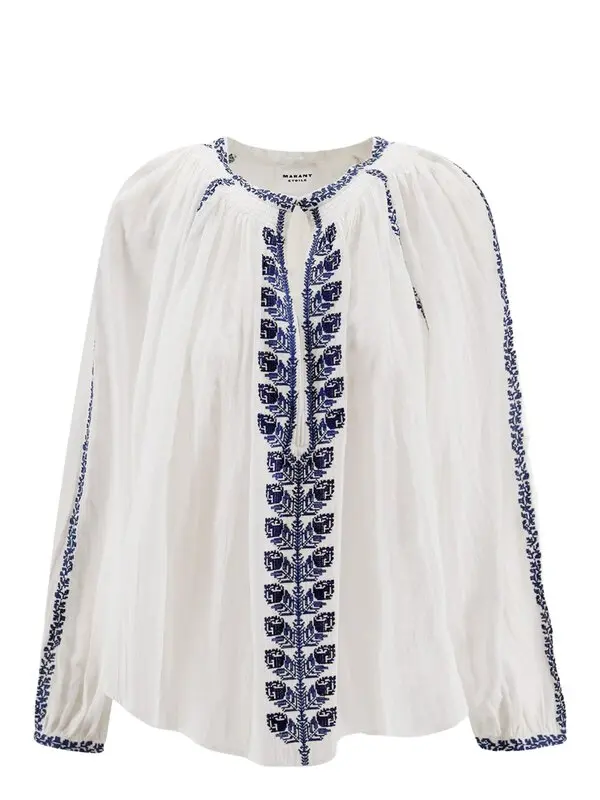 Isabel Marant Étoile Embroidered Peasant Blouse - White