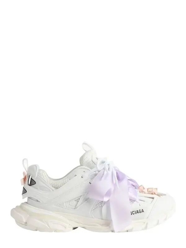 Balenciaga Track Bow Lace-up Sneakers - White/pink