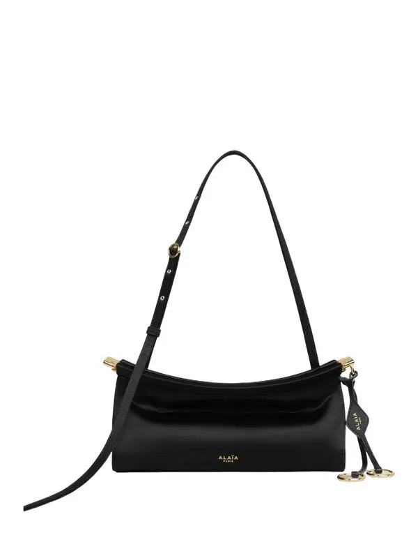 Alaïa Le Click East West Small Bag In Satin - Black