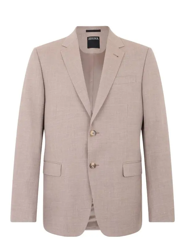 Zegna Single-breasted Wool-linen Blazer - No