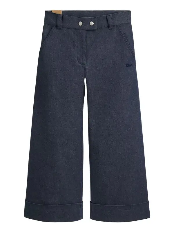 Dior Belt Loop Jeans With Embroidered Detail - Blue