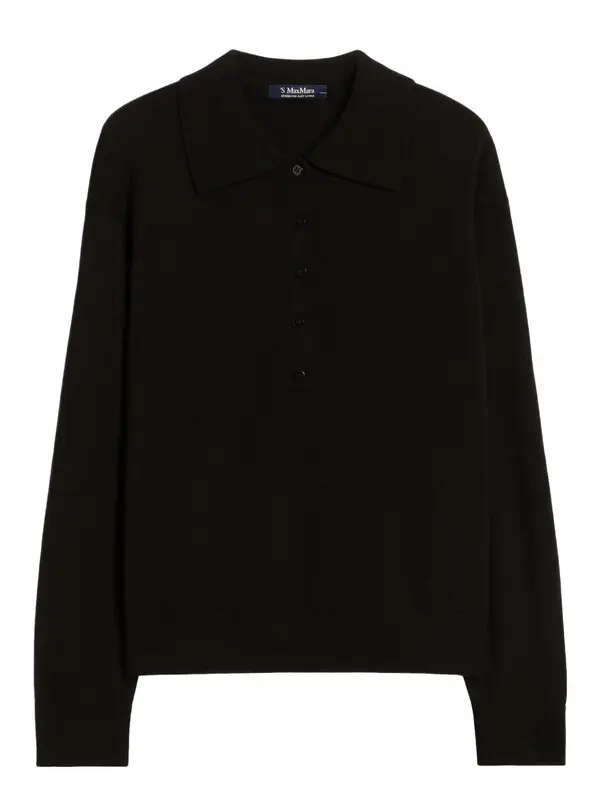 Max Mara Long Sleeve Collared Sweater - Black