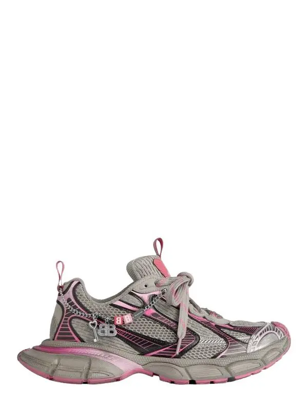 Balenciaga 3xl Gradient Lace-up Sneakers With Chain Detail - Grey/pink