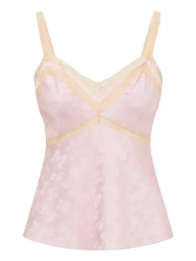 LoveShackFancy Lirena Lace Trim Camisole Top - Orchid Ice